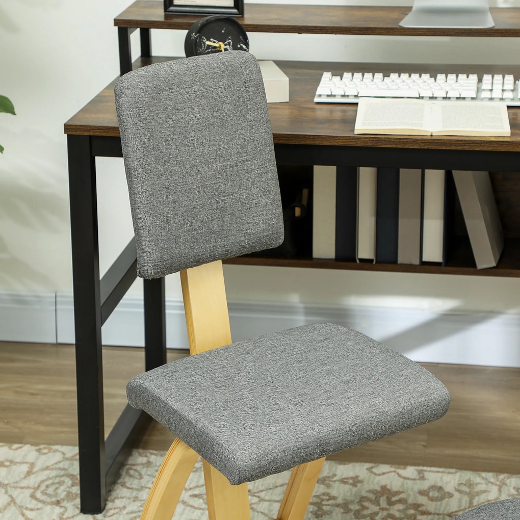 HOMCOM Ergonomická Kolenní Židle s Opěrkou, Houpací Kolenní Sedák, Ergonomická Dřevěná Židle, Ortopedická Kancelářská Židle, Korektor Držení Těla, Úl…