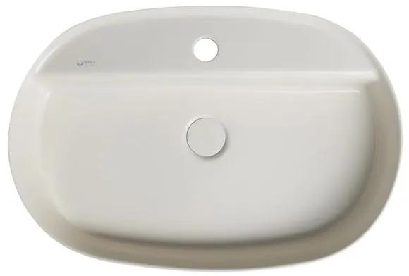 Isvea Infinity Oval Keramické umyvadlo na desku, 60x40 cm, ivory 10NF65060-2K