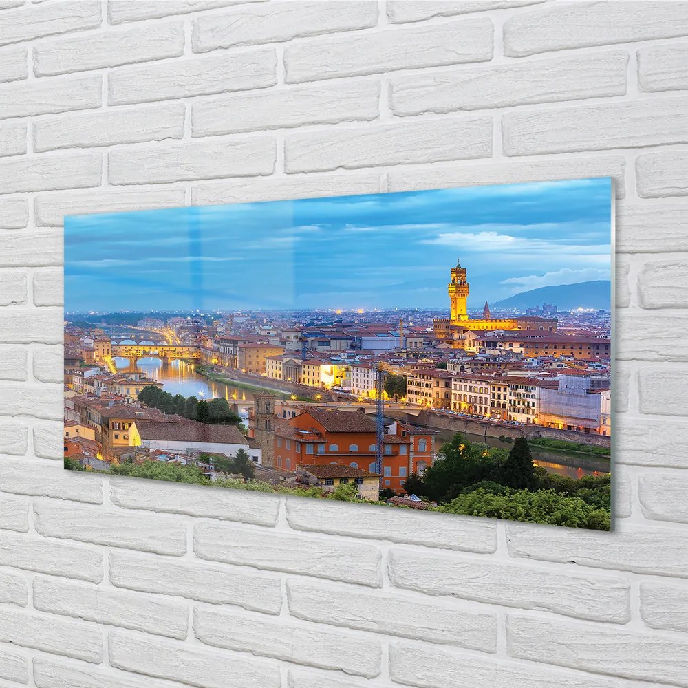 akrylový obraz Itálie Sunset panorama 125x50 cm