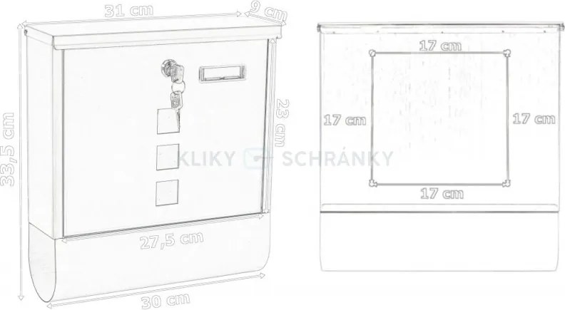 HANS poštovní schránka černá