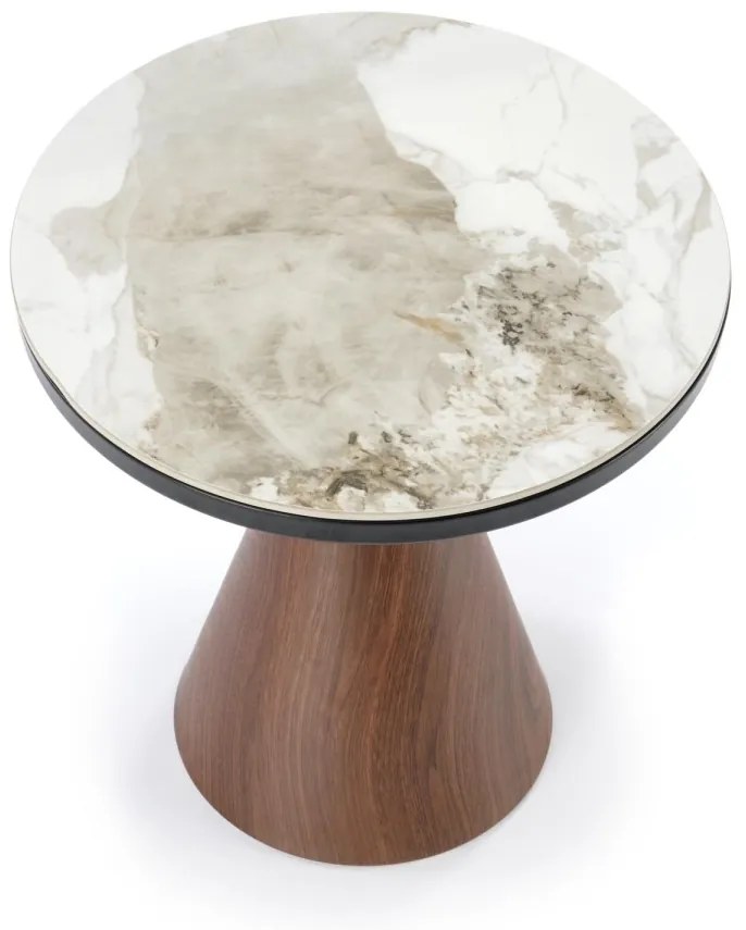 Konferenční stolek GENESIS S bílý mramor/zlatý/ořech