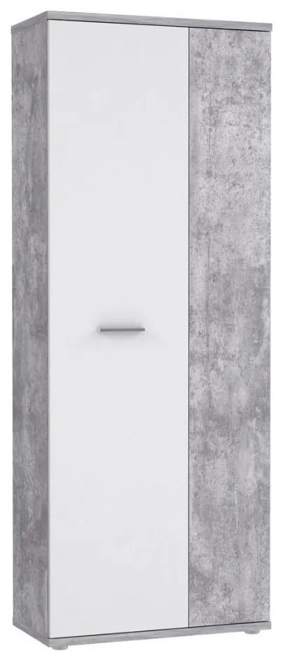 Komoda/Botník SIMO bílá/šedá beton MS151-C251