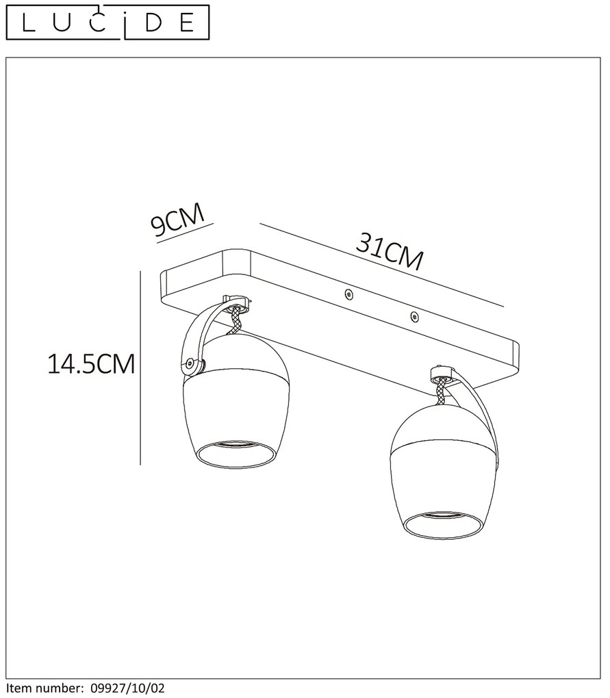 LUCIDE Stropní LED svítidlo Preston Gold 2x5W/2200K/3000K