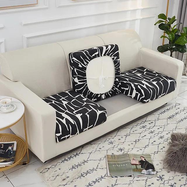 Elastický potah s různými vzory na velký sedadlový polštář a opěradlové polštáře pohovek či křesel Barva: N, Rozměry: opěradlový polštář