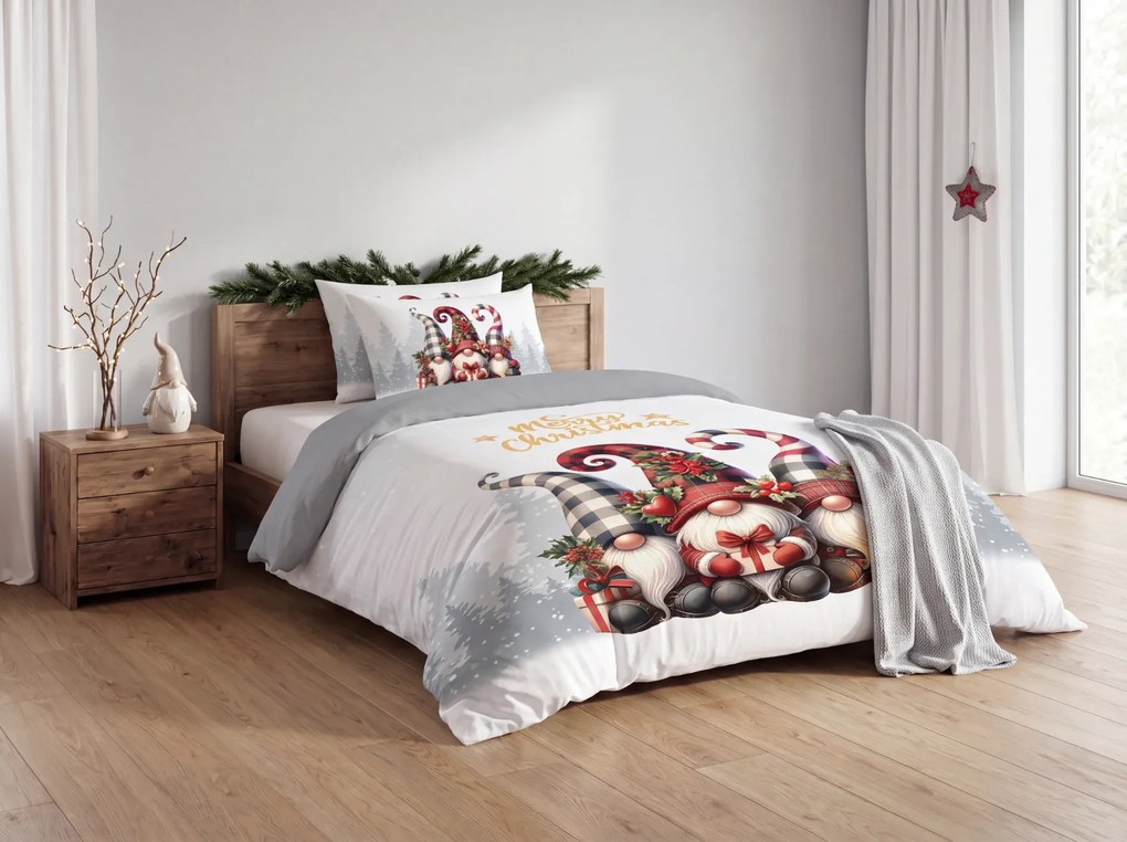 3D povlečení z mikrovlákna TRIO GNOMES barevné Rozměr povlečení: 70 x 90 cm | 140 x 200 cm