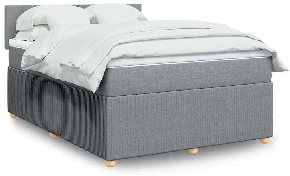 Box spring postel s matrací světle šedá 140 x 190 cm textil 3287444