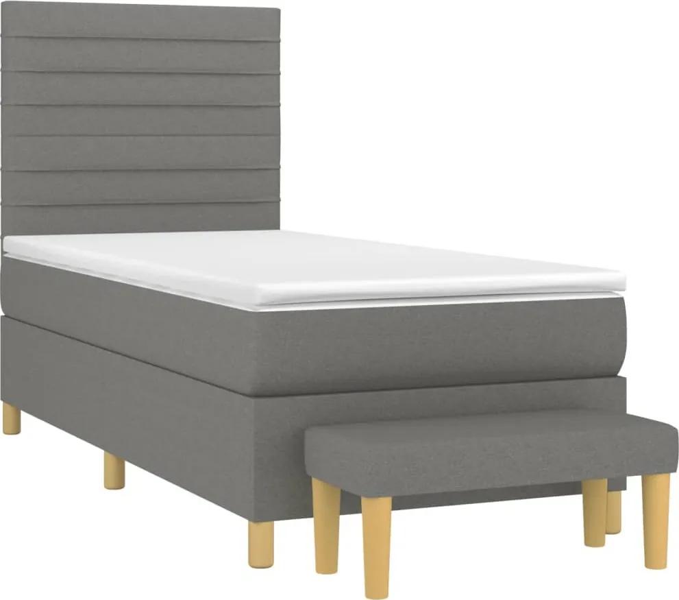 vidaXL Box spring postel s matrací 90x200 cm textil [3137206] Barva: světle šedá
