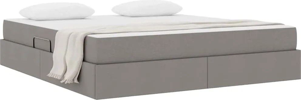 Postel s úložným prostorem a matrací Taupe 180 x 200 cm 3399679