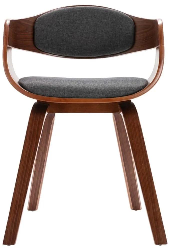 Petromila Jídelní židle 2 ks ohýbané dřevo a šedý textil