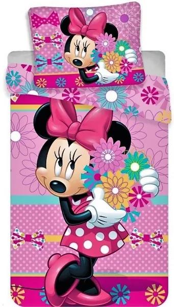 Jerry Fabrics povlečení bavlna Minnie "bows and flowers" 140x200+70x90 cm