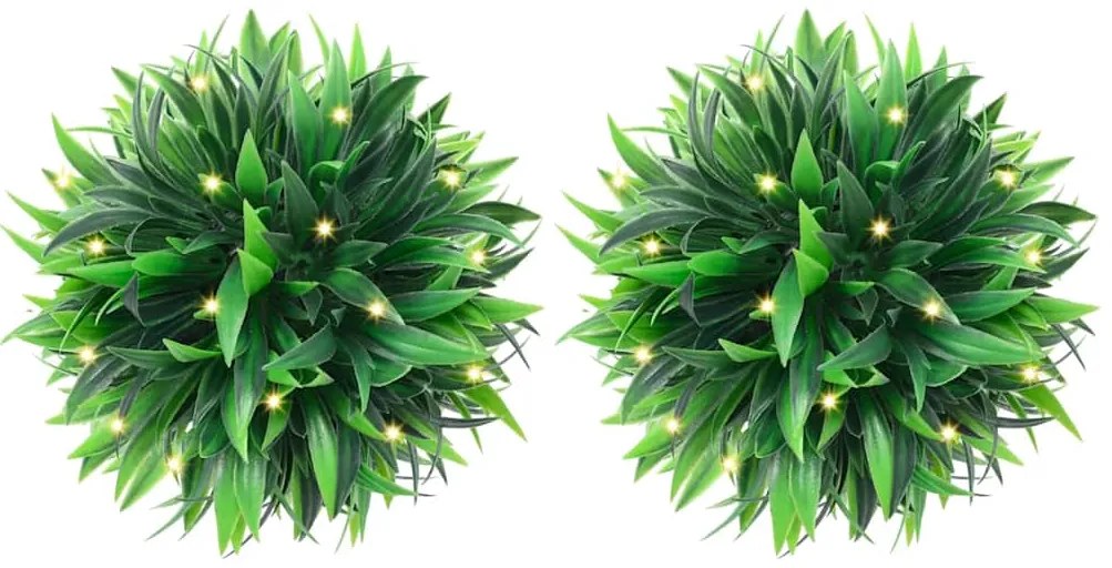 Umělé buxus koule s LED světly 2 ks zelené 30 cm 3335900