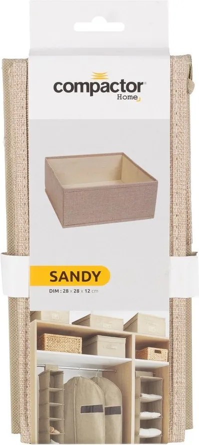 Béžový látkový úložný box 28x12x12 cm Sandy – Compactor