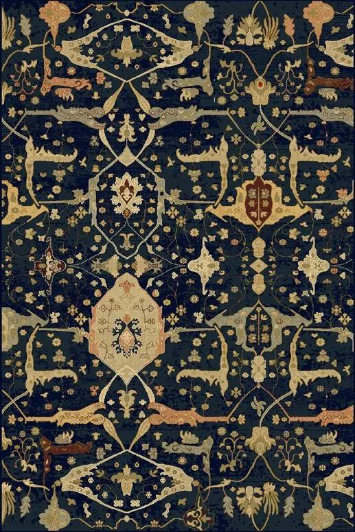 Kusový koberec vlněný Dywilan Polonia Persej Navy modrý Rozměr: 235x350 cm