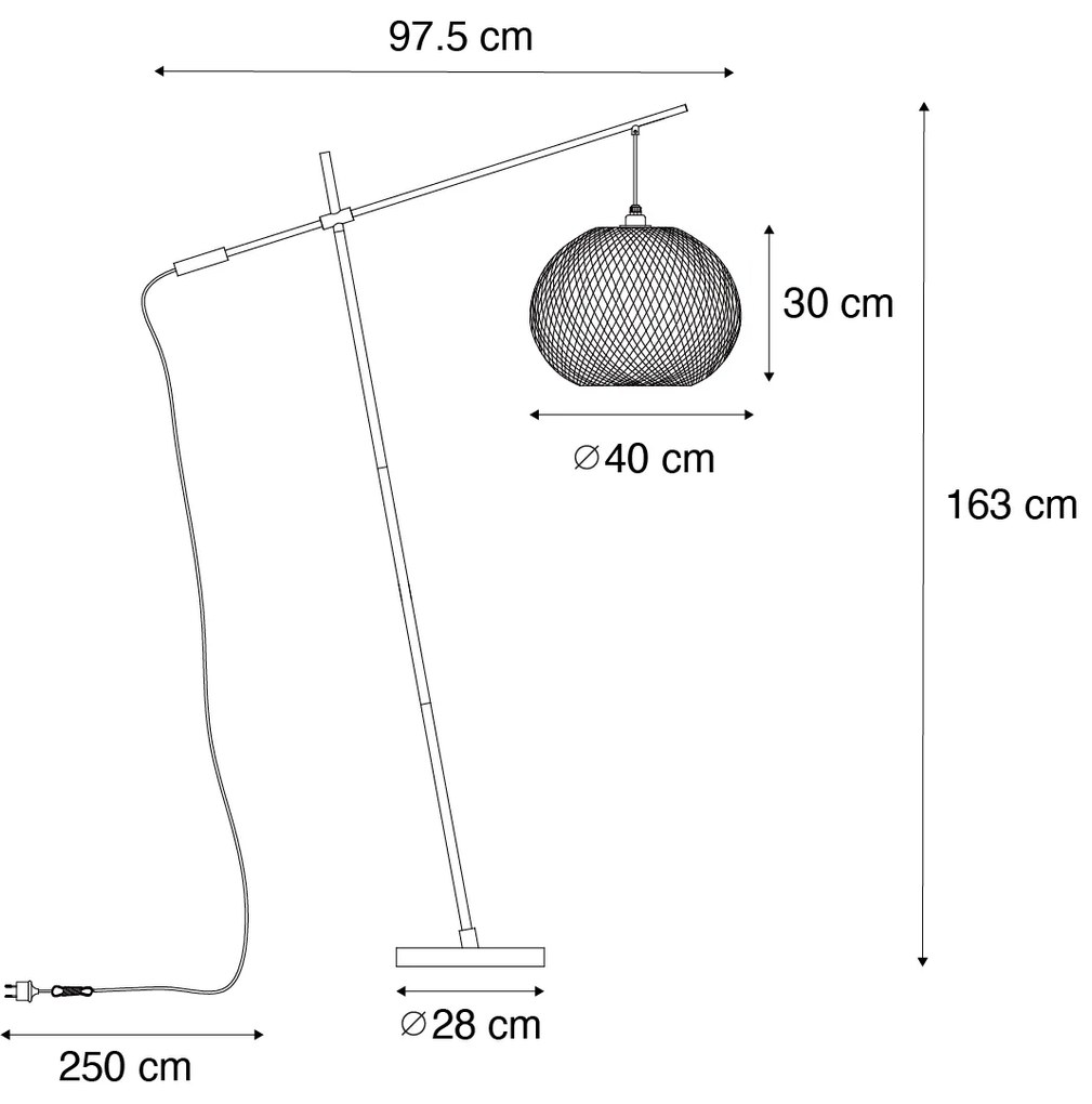Orientální venkovní stojací lampa bambus IP44 - Rafael