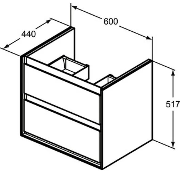 Ideal Standard Connect Air Skříňka pod umyvadlo, 60x44x51,7 cm, lesklá světlá šedá E0818EQ