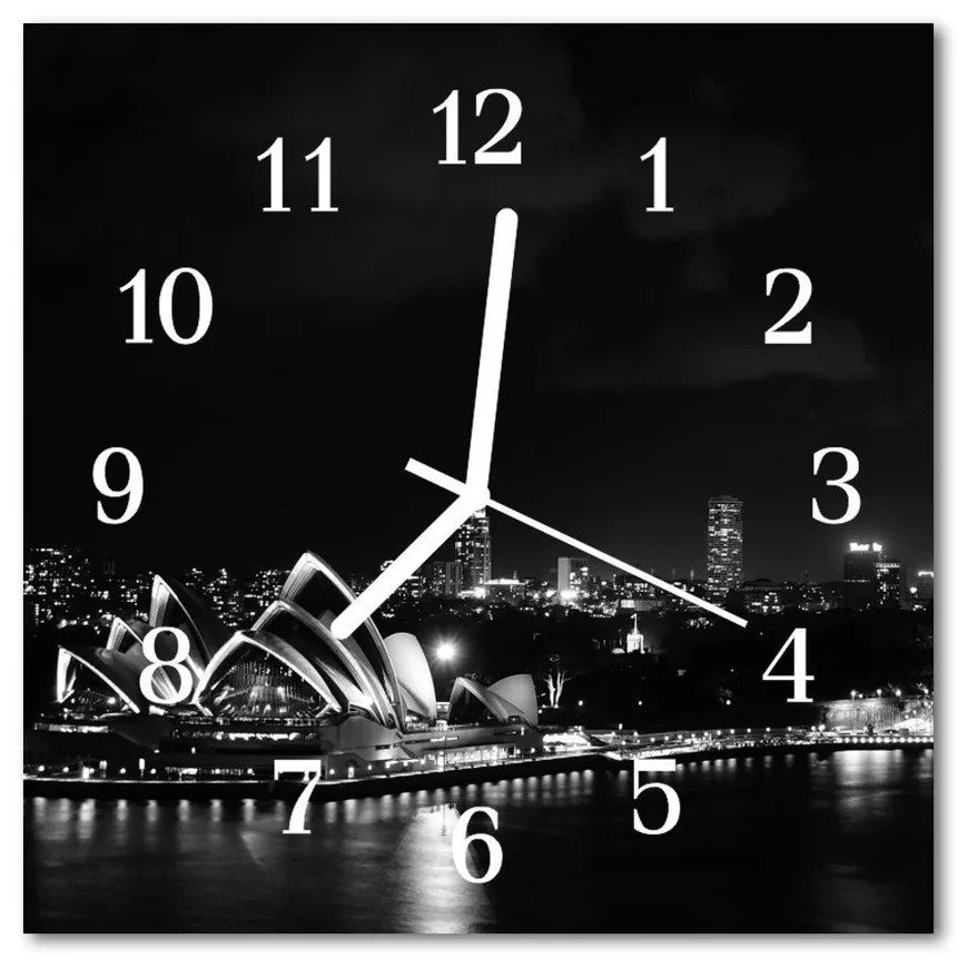 Skleněné hodiny čtvercové Sydney 30x30 cm