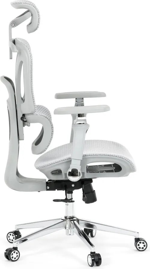 Kancelářská ergonomická židle PORTE — síťovina, šedá