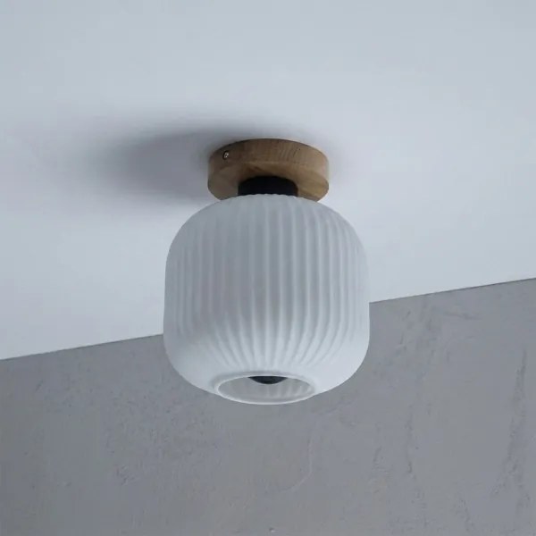Stropní svítidlo HARMA WOOD 1xE27/15W/230V dub/bílá pr. 20 cm