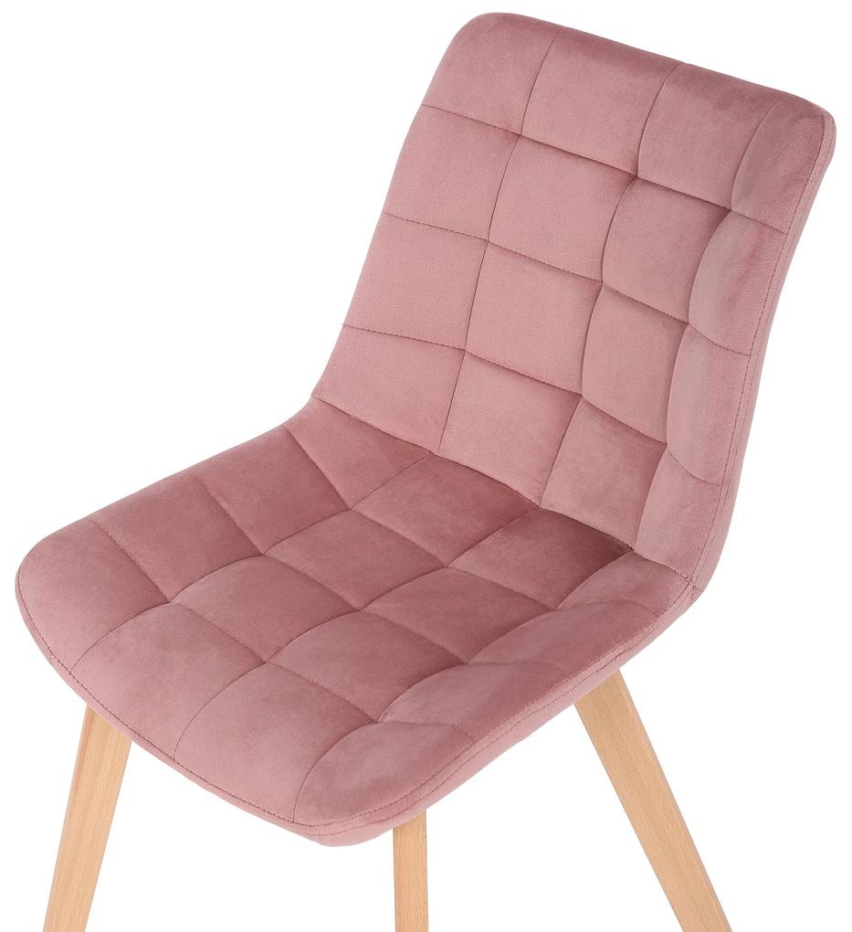 Jídelní židle Padstow - samet | růžová