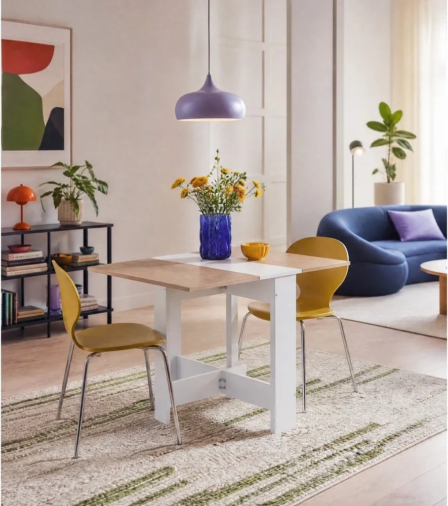Rozkládací jídelní stůl s deskou v dekoru dubu 76x28 cm Papillon – TemaHome