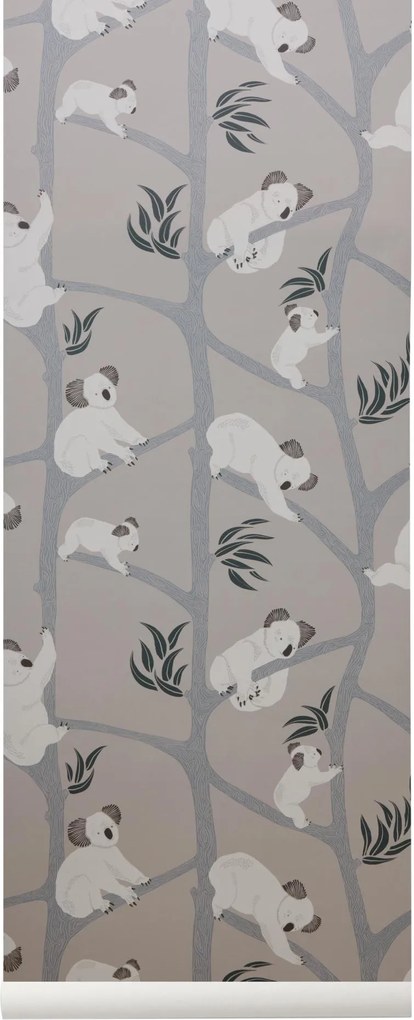 ferm LIVING Tapeta Grey Koala Wallpaper, multi barva, papír