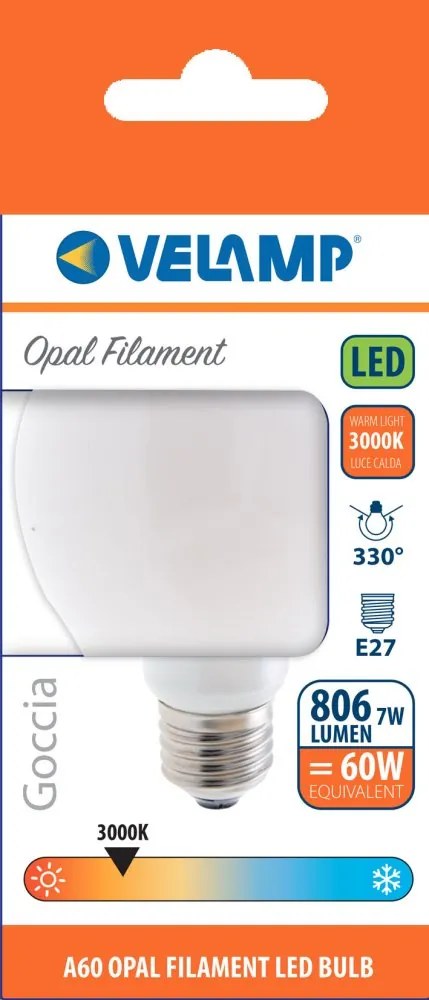 VELAMP OPAL FILAMENT žárovka 7W, E27, 3000K