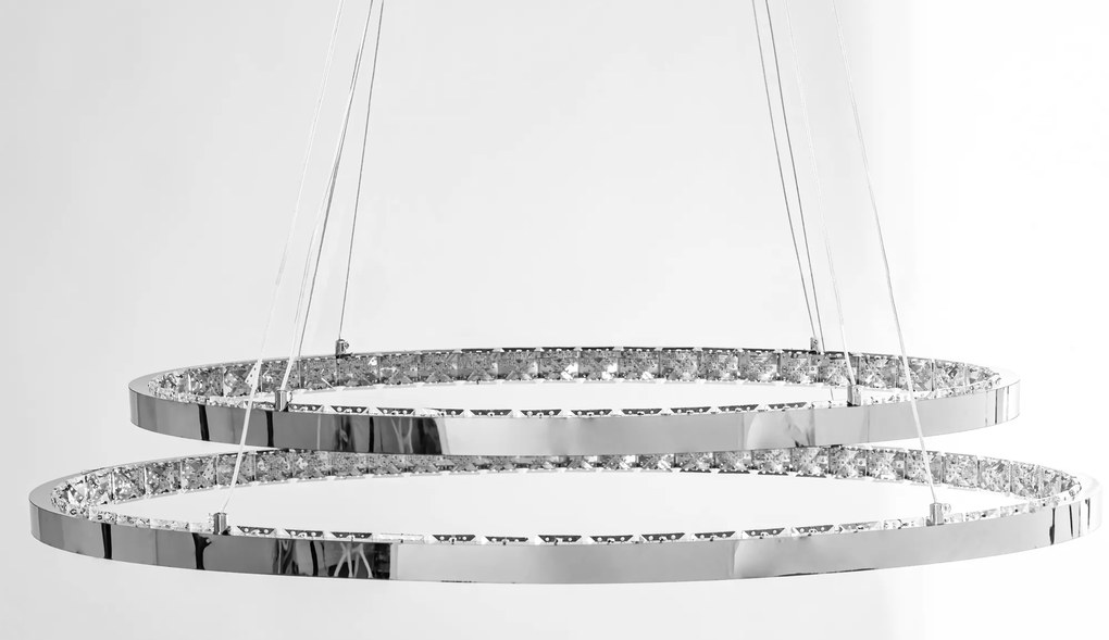 Toolight Toolight, LED křišťálové svítidlo 70x40,5cm, APP771-3CP, stříbrná, OSW-05022