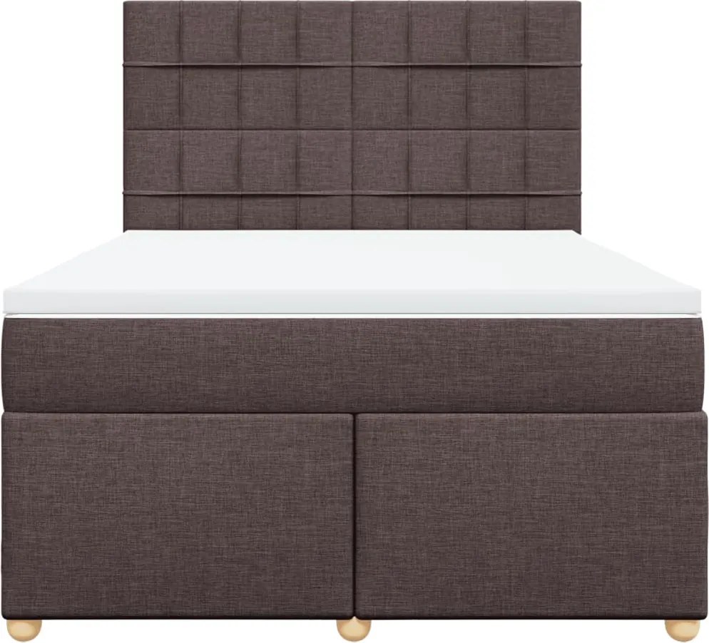 Box spring postel s matrací tmavě hnědá 140x190 cm textil 3293578
