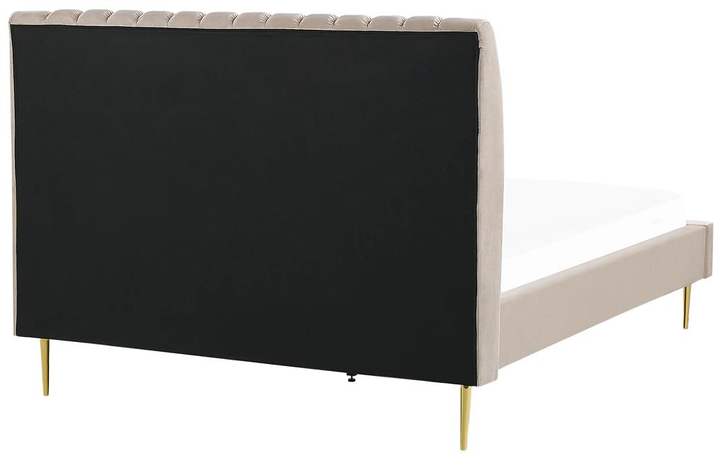 Sametová postel 180 x 200 cm béžová MARVILLE Beliani