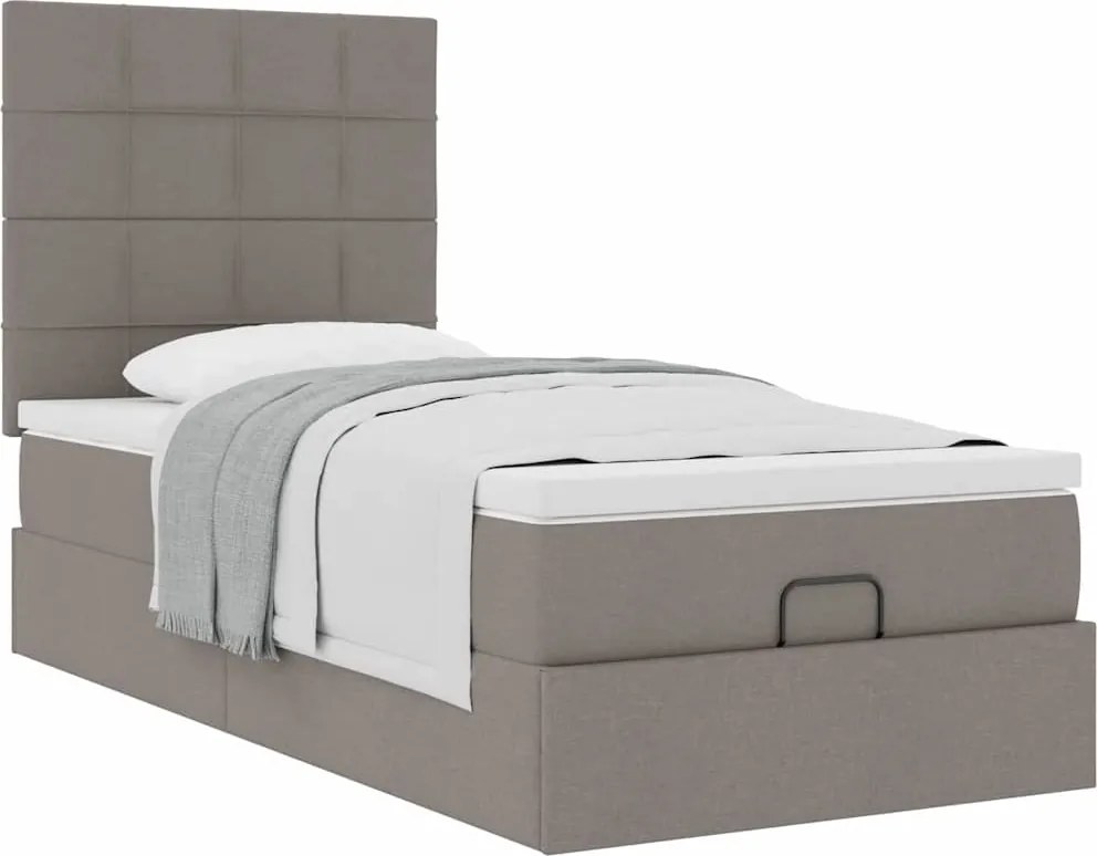 Osmanský postel s matrací taupe 90x200 cm textil 3313130
