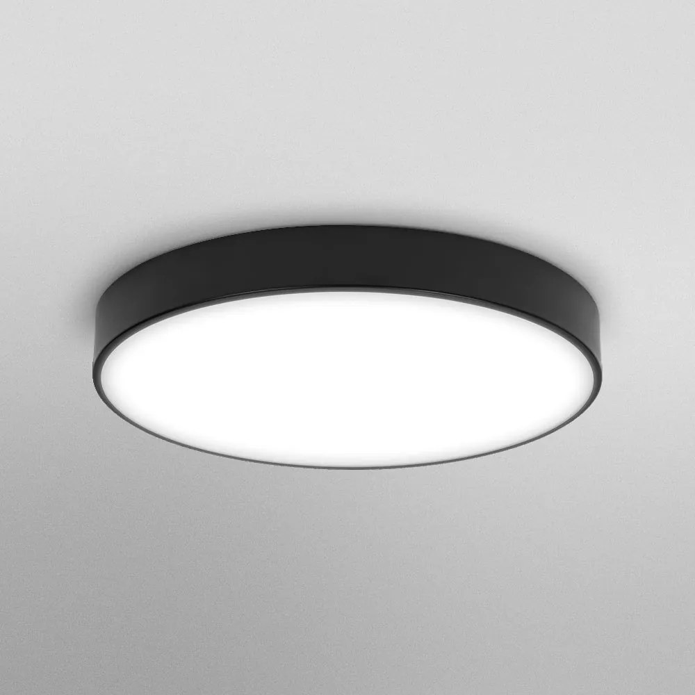 Černé LED stropní svítidlo 24 W MOIA 380 mm, teplá bílá