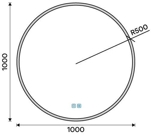 Nimco Černé kulaté LED zrcadlo pr. 1000 mm se dvěma dotykovými senzory - ZPC 28004RVX-90