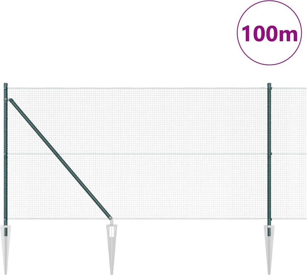 Svařované drátěné ploty s hroty 100 x 1 m Ocel potažená PVC 3352146