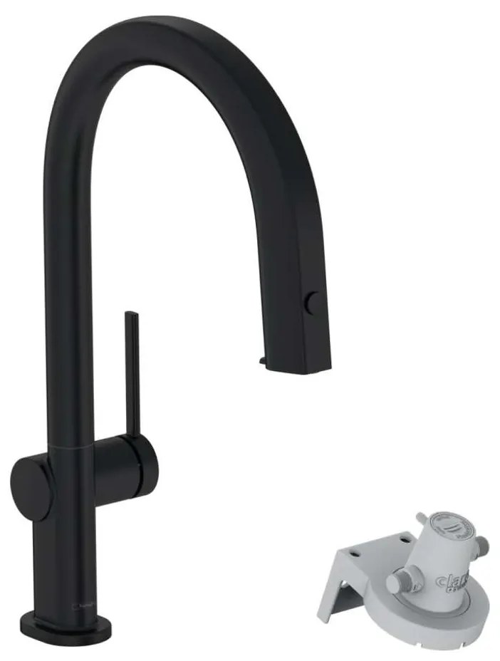 Hansgrohe Aqittura M91 - Dřezová baterie s výsuvnou koncovkou a filtrační hlavicí, matná černá 76803670