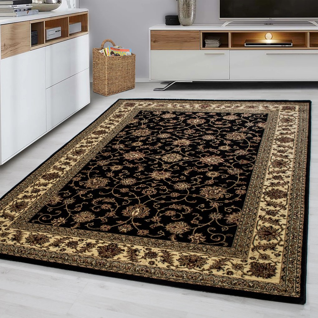 Ayyildiz, Kusový koberec Marrakesh 210 black, 80x150, černá, kancelář