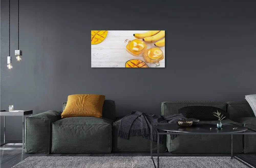Obraz na skle Mango banán smoothie 120x60 cm