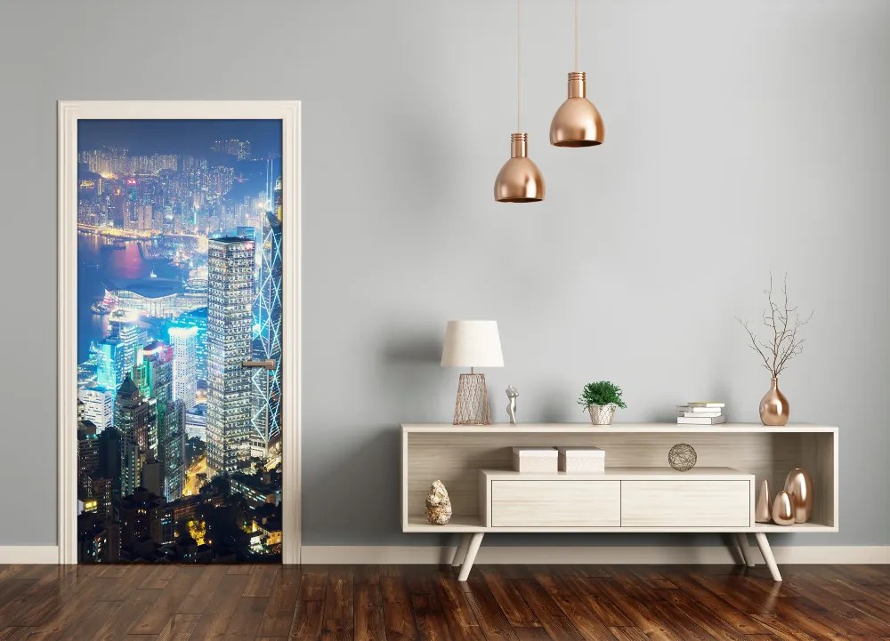 Fototapeta samolepící na dveře Hong kong noc 95x205 cm