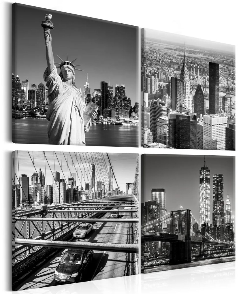 Obraz New York černobílý + háčky a hřebíčky ZDARMA Velikost (šířka x výška): 80x80 cm