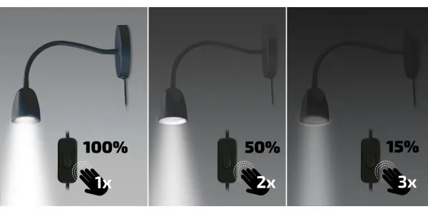 Brilagi - LED Stmívatelná nástěnná lampička LED/4W/230V černá