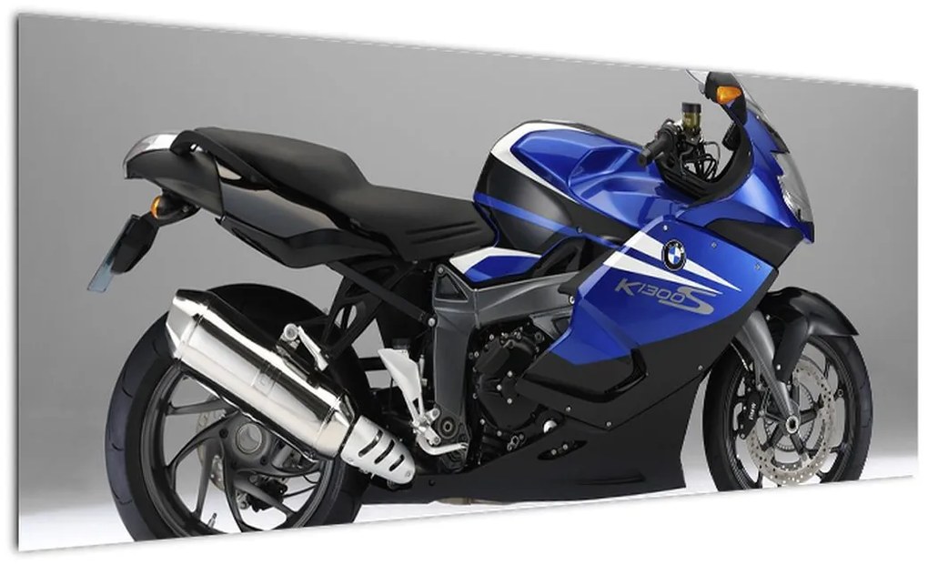 Obraz modrého motocyklu (100x40cm)