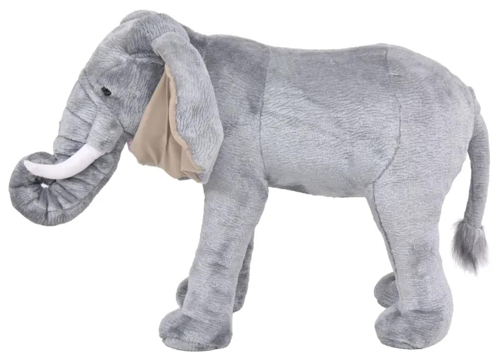 vidaXL Stojící plyšová hračka slon šedý XXL