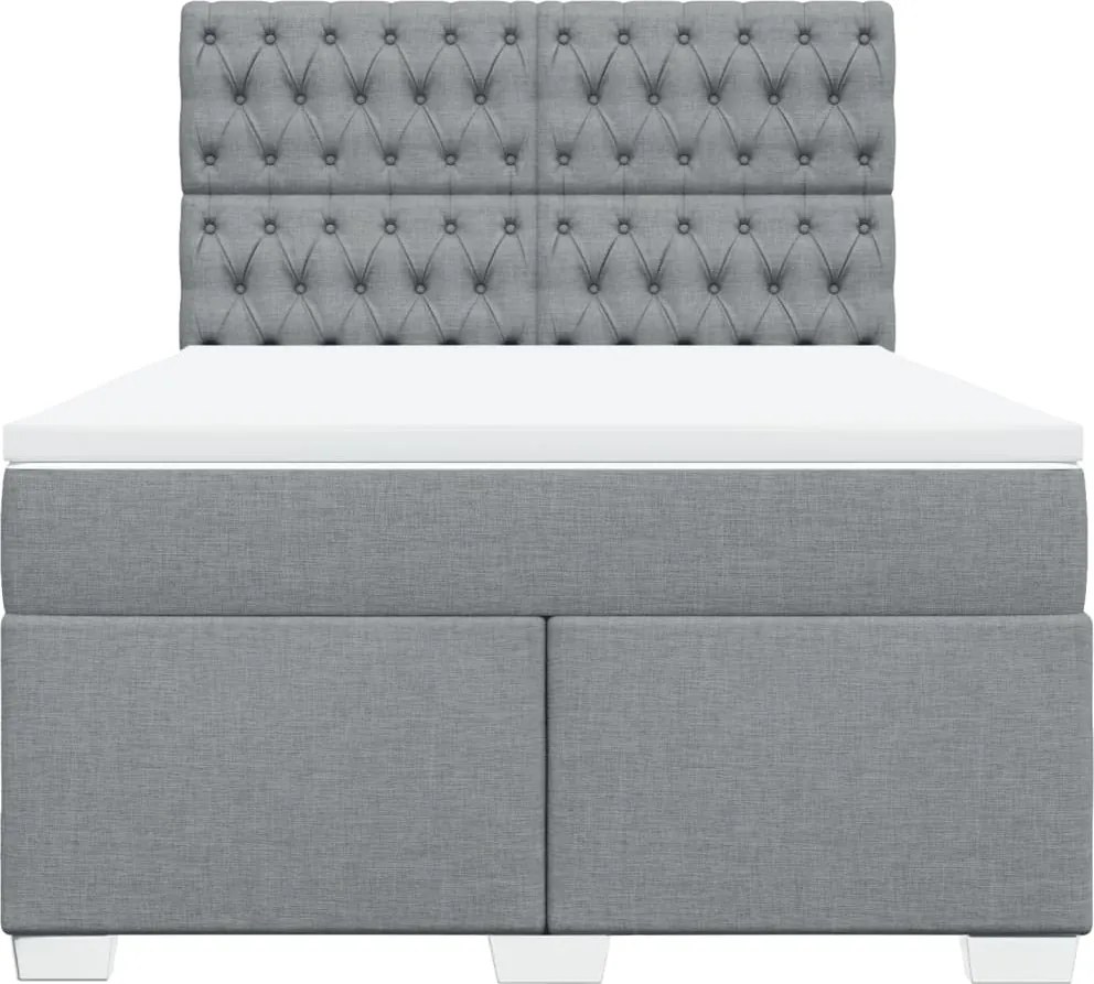 Box spring postel s matrací světle šedá 160 x 200 cm textil 3290546