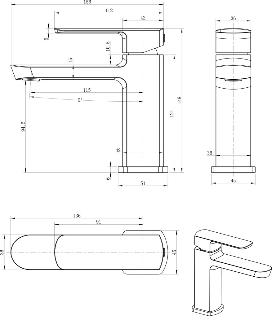 Sapho Sapho, MIXONA 25 stojánková umyvadlová baterie bez výpusti, chrom, MG001