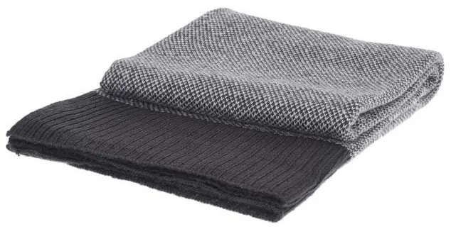Módní černá pletená deka s akrylu, 160x130 cm