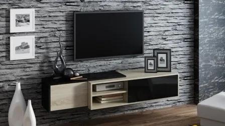 TV stolek SIGMA 1C 180 cm dub sonoma/černý