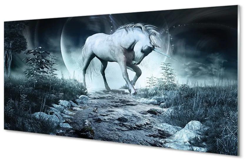 Obraz na skle Forest Unicorn moon 100x50 cm