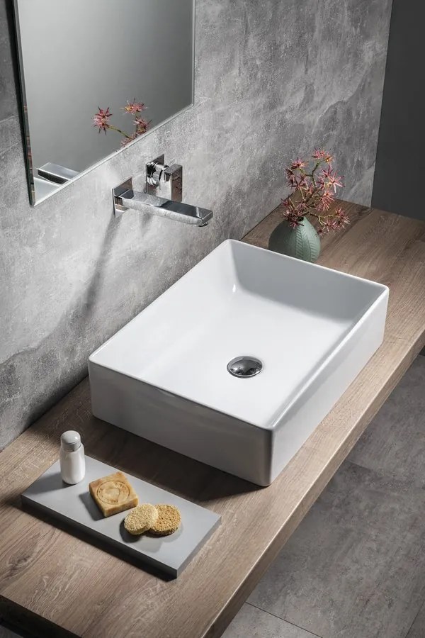 GSI Kube X keramické umyvadlo na desku 50 x 37 cmExtraGlaze bílá 942911