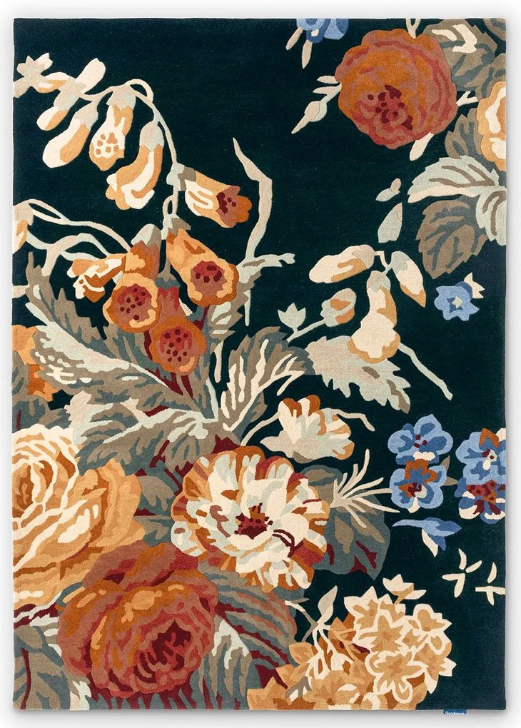 Sanderson Stapleton park 45318 140x200cm Navy Burnt Orange