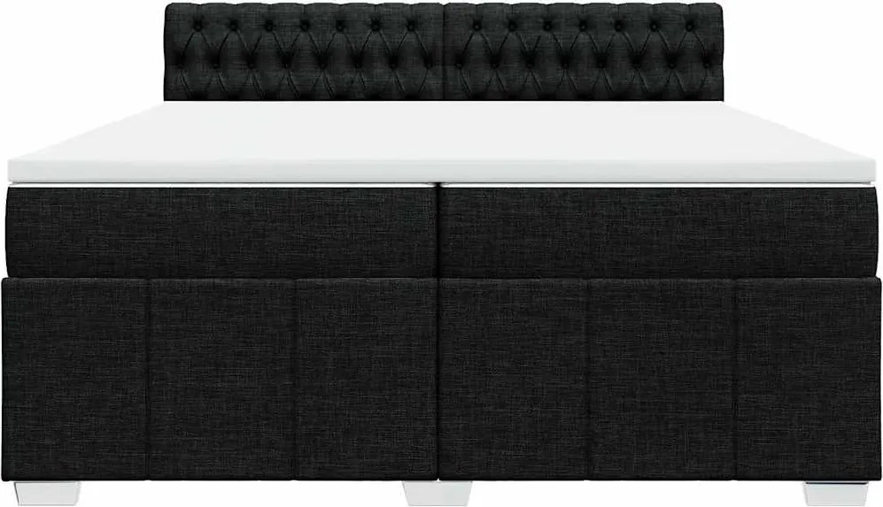 Box spring postel s matrací černá 200x200 cm textil 3287184