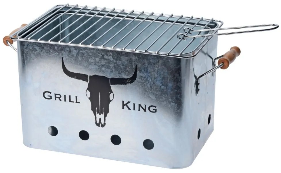 PROGARDEN Gril přenosný piknikový GRILL KING stříbrná KO-C80216100